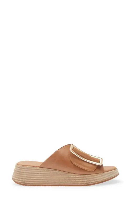 CHOCOLAT BLU Ela Platform Wedge Slide Sandal - Saddle Leather
