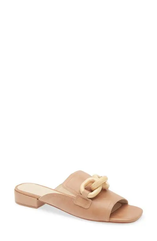 CHOCOLAT BLU Bell Leather Slide Sandal - Camel Leather