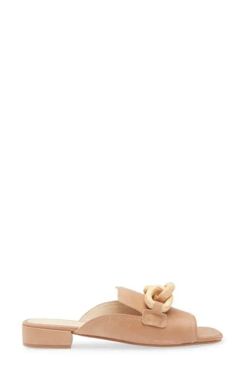 CHOCOLAT BLU Bell Leather Slide Sandal - Camel Leather