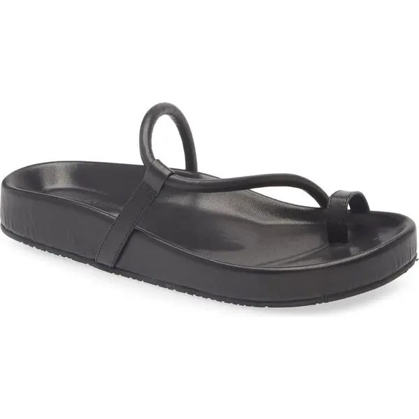 CHOCOLAT BLU Zina Leather Slide Sandal - Black Leather