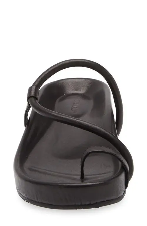 CHOCOLAT BLU Zina Leather Slide Sandal - Black Leather