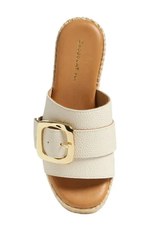 CHOCOLAT BLU Jana Platform Wedge Slide Sandal - Ice Leather