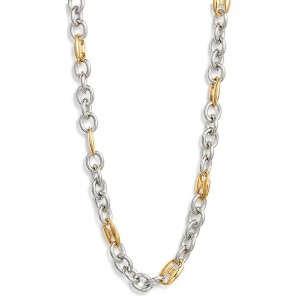 VIDAKUSH Duotone Mariner Link Necklace - Gold/ Silver