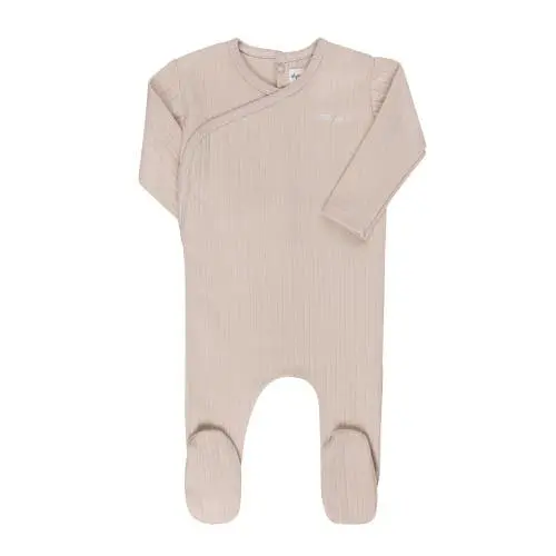 ELY'S & CO. Cotton Little One Collection Kimono Footie - Tan