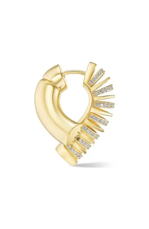 TABAYER Oera Half Rib Diamond Hoop Earrings - Yellow Gold