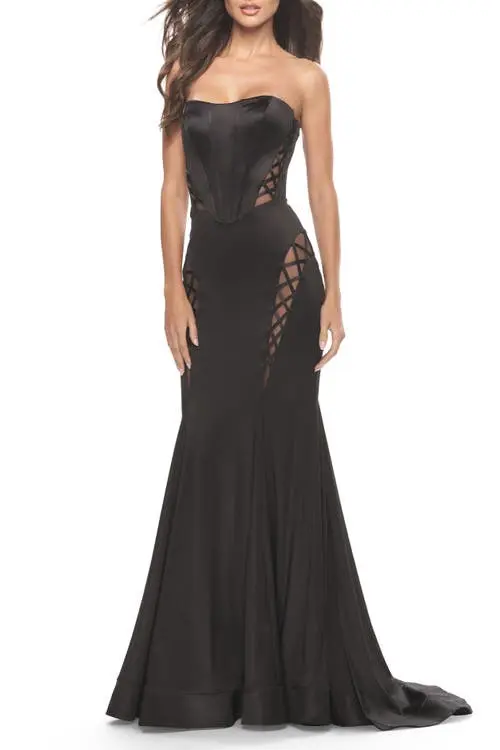 La Femme Liquid Jersey Gown