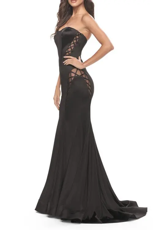 La Femme Liquid Jersey Gown