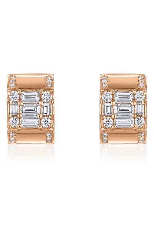 MINDI MOND Clarity Diamond Hoop Earrings - 18k Rose Gold