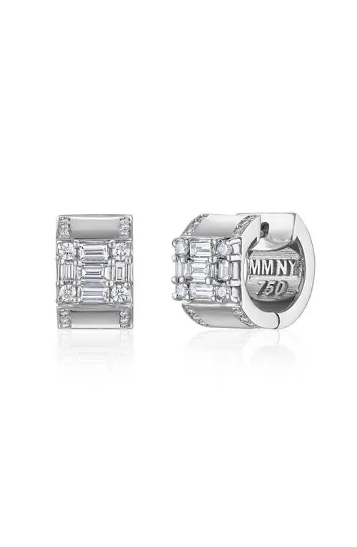 MINDI MOND Clarity Diamond Hoop Earrings - 18k White Gold
