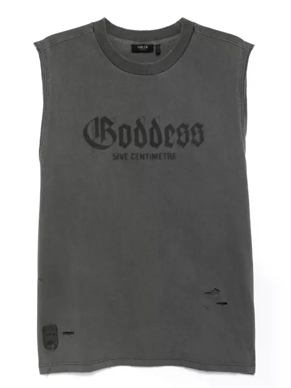 FIVE CM Graphic-print Vest - Grey