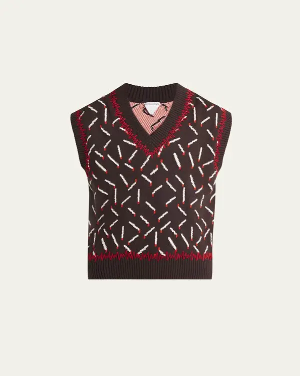 Bottega Veneta Allover Matchstick Chunky Sweater Vest