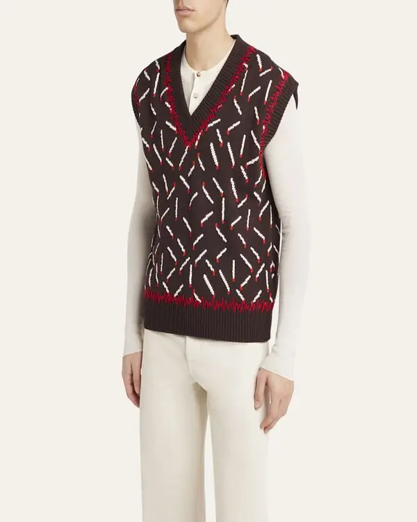 Bottega Veneta Allover Matchstick Chunky Sweater Vest