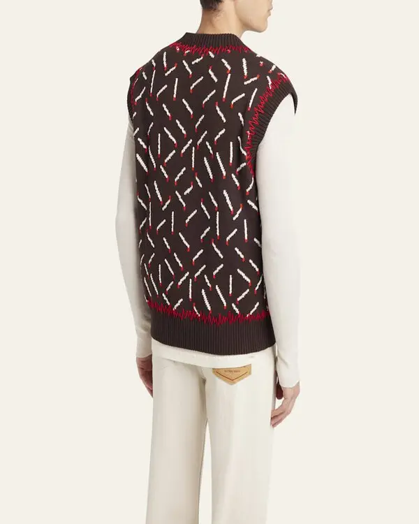 Bottega Veneta Allover Matchstick Chunky Sweater Vest
