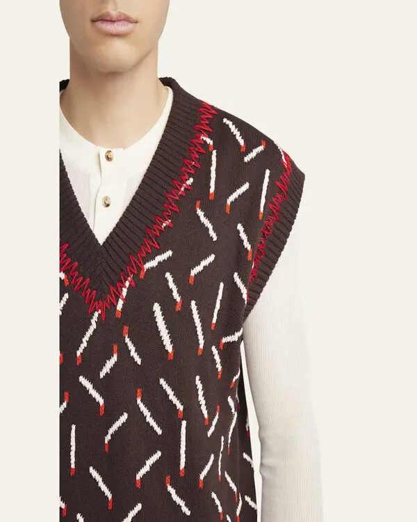 Bottega Veneta Allover Matchstick Chunky Sweater Vest