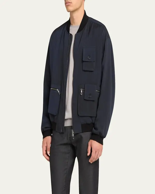 Giorgio Armani Chevron Utility Bomber Jacket