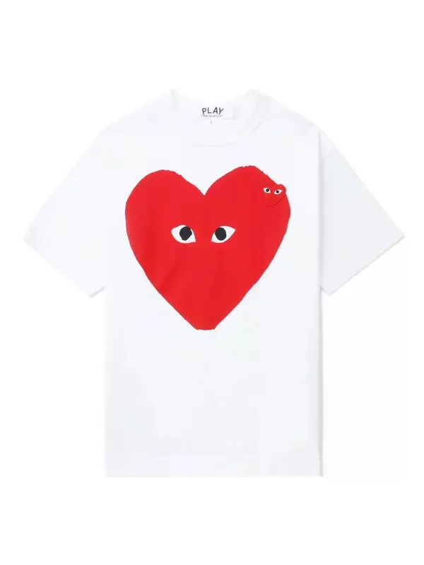 Play Comme Des Garcon Heart-print T-shirt - White