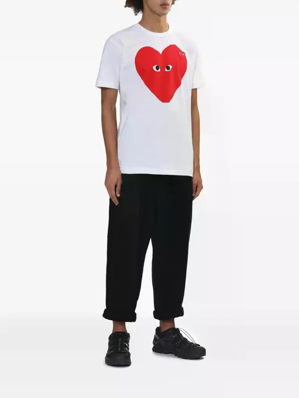 Play Comme Des Garcon Heart-print T-shirt - White