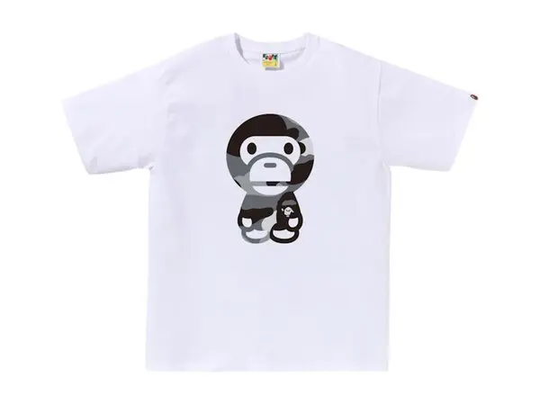 A BATHING APE Giant 1st Camo Big Baby Milo Tee Shirt - White/grey