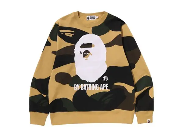A BATHING APE Giant 1st Camo Crewneck Sweatshirt - Yellow