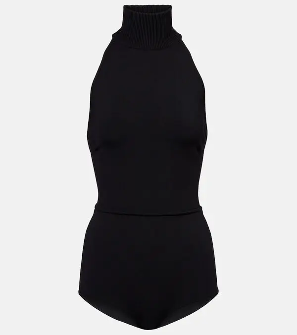 Max Mara Apogeo Knitted Turtleneck Bodysuit - Black