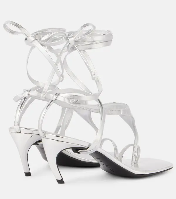 Attico Nova 65 Metallic Thong Sandals - Silver