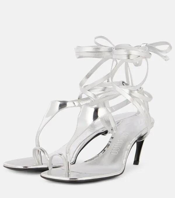 Attico Nova 65 Metallic Thong Sandals - Silver