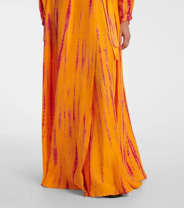 Anna Kosturova Tie-dye Silk Wrap Dress - Orange