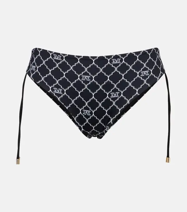 Max Mara Santina Printed Bikini Bottom - Black