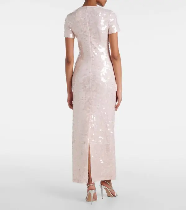 Sportmax Sequined Jersey Maxi Dress - White