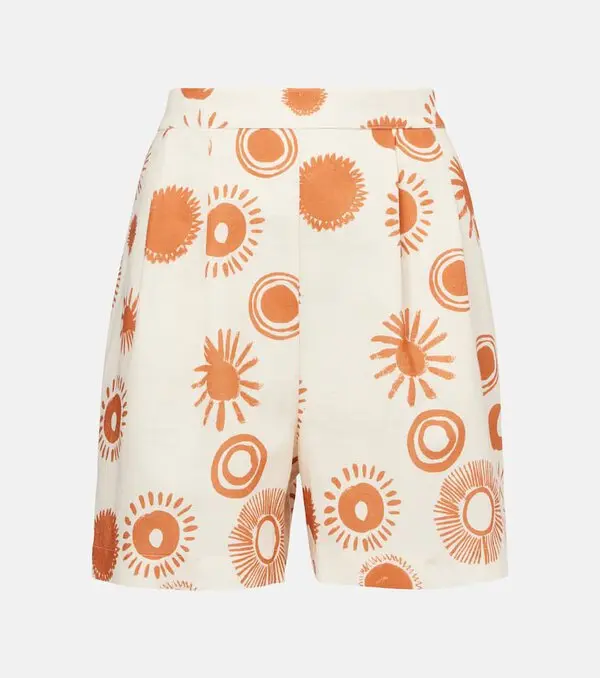 Asceno Dallas Printed Shorts - White