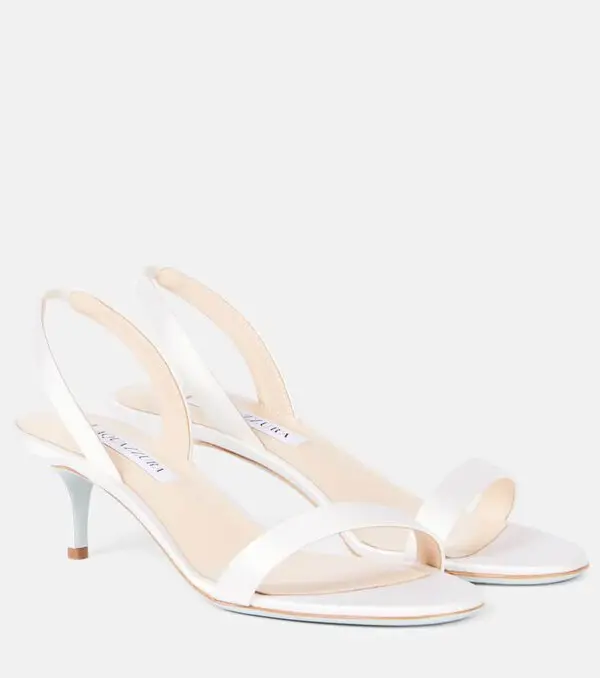 AQUAZZURA So Nude 50 Satin Sandals - White