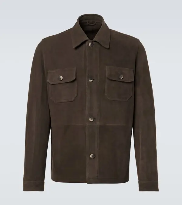 Frescobol Carioca Ravi Suede Overshirt - Brown