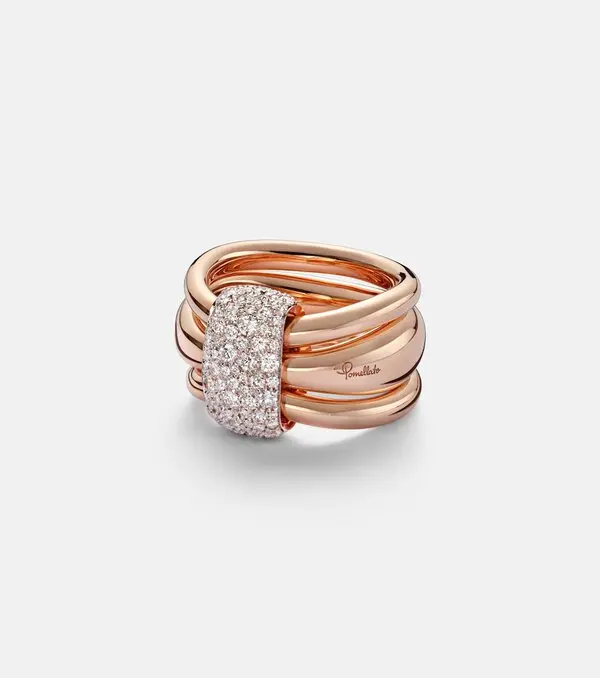 Pomellato Together 18kt Rose Ring With Diamonds - Gold