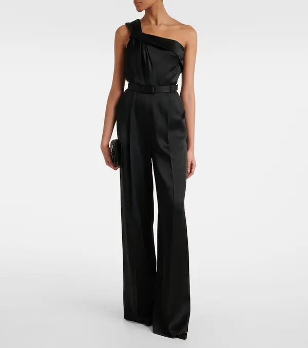 Max Mara Gioire Belted One-shoulder Jumpsuit