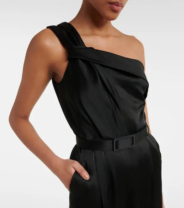 Max Mara Gioire Belted One-shoulder Jumpsuit