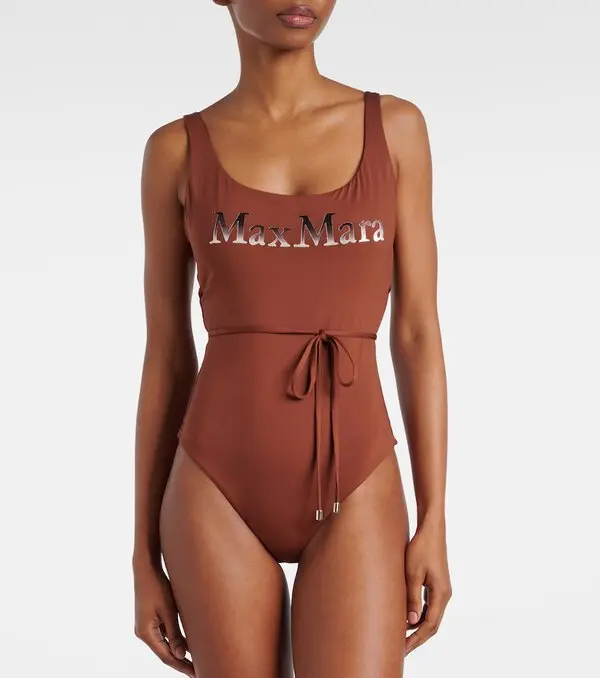 Max Mara Carisma Belted Swimsuit - Brown