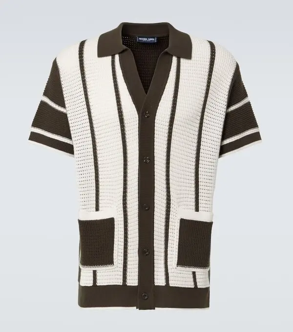 Frescobol Carioca Fabricio Crochet Cotton Cardigan - Brown