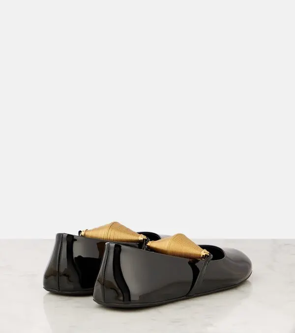 Alaïa Embellished Patent Leather Ballet Flats
