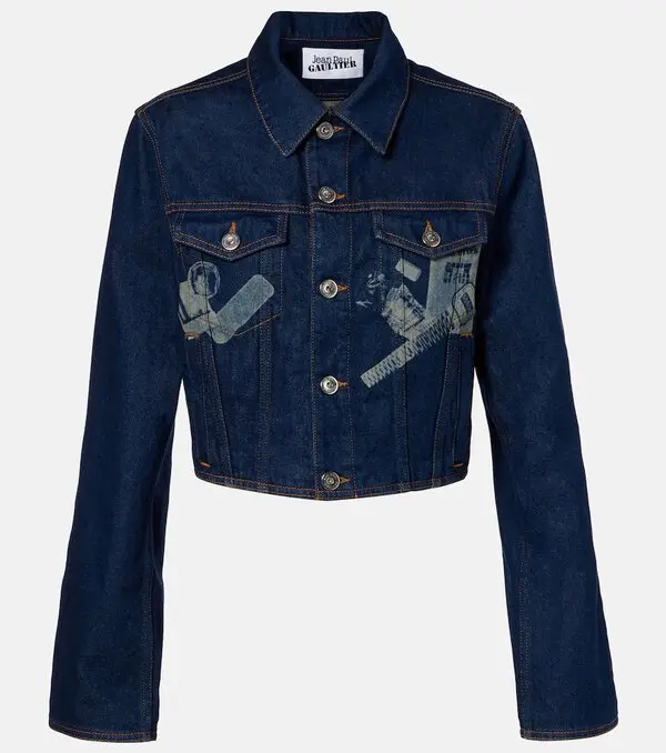 JEAN PAUL GAULTIER Cropped Denim Jacket - Blue