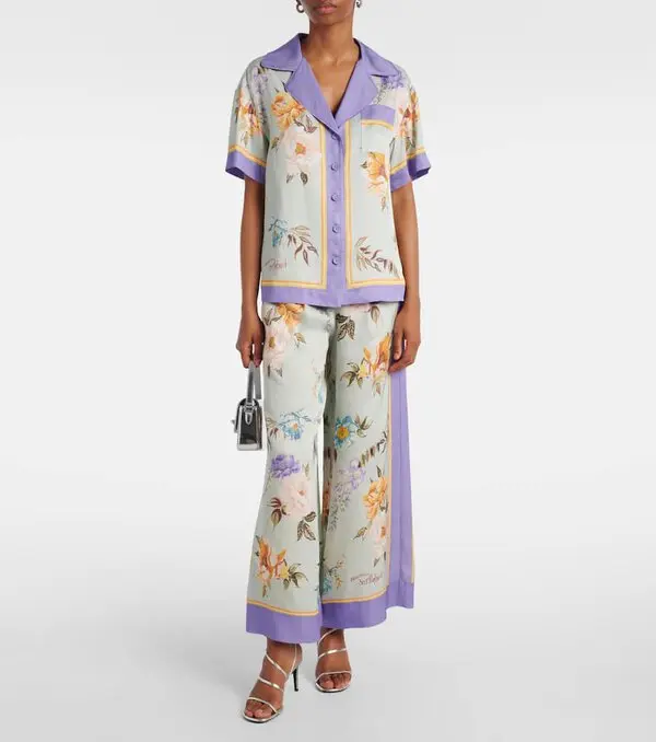 SELF-PORTRAIT Floral Twill Shirt