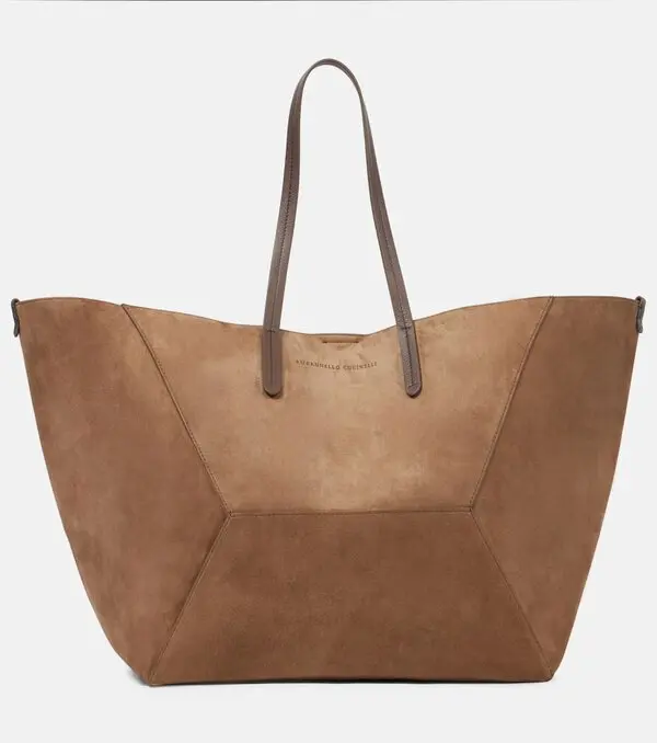 Brunello Cucinelli Bc Duo Large Suede Tote Bag - Brown