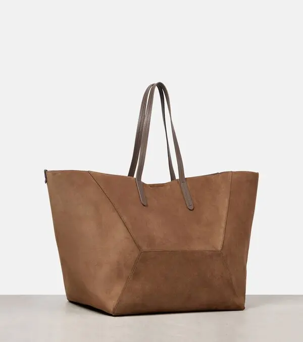 Brunello Cucinelli Bc Duo Large Suede Tote Bag - Brown