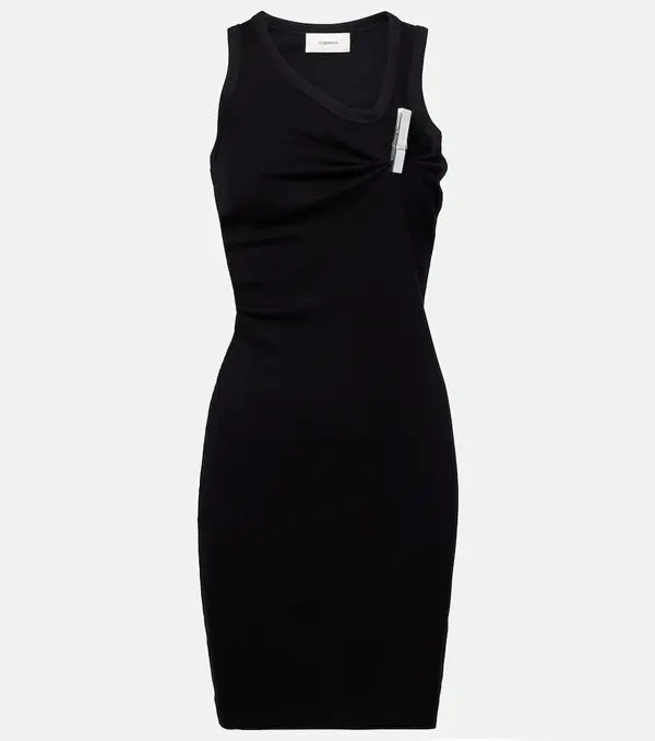 Coperni Washing Clip Cotton Jersey Minidress - Black
