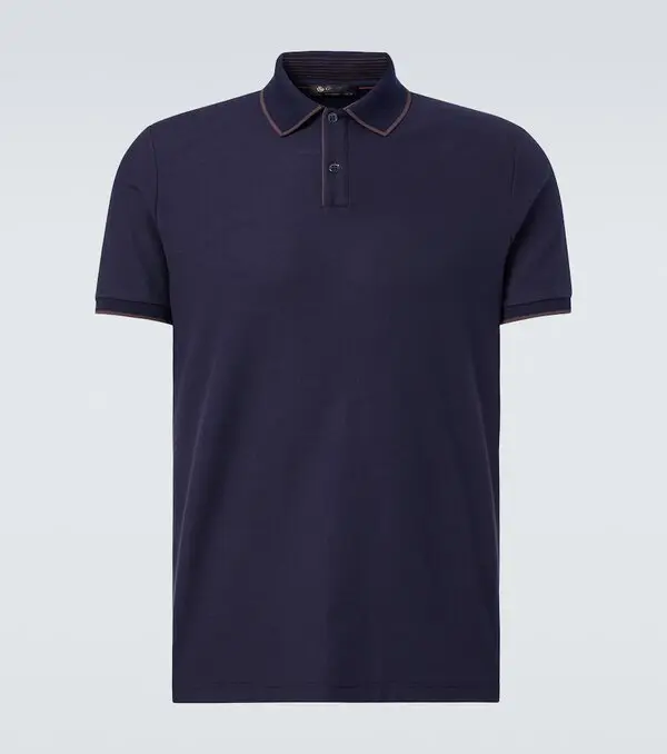 Loro Piana Brentwood Cotton-blend Piqué Polo Shirt - Blue