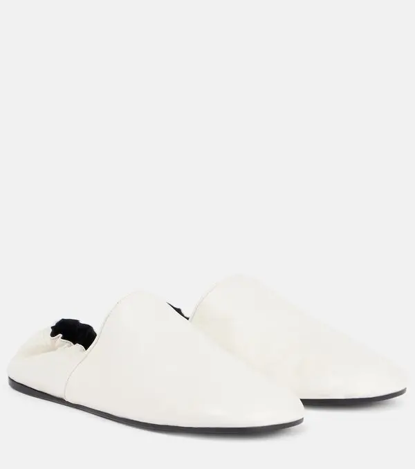Khaite Banks Leather Slip-ons - White