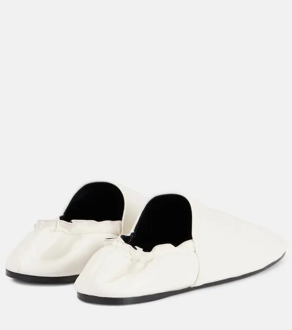 Khaite Leather Slip-on Shoes - White