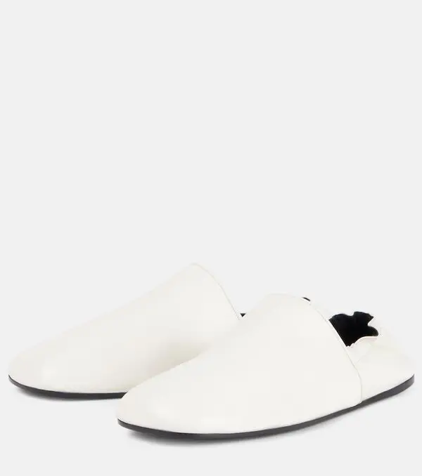 Khaite Leather Slip-on Shoes - White