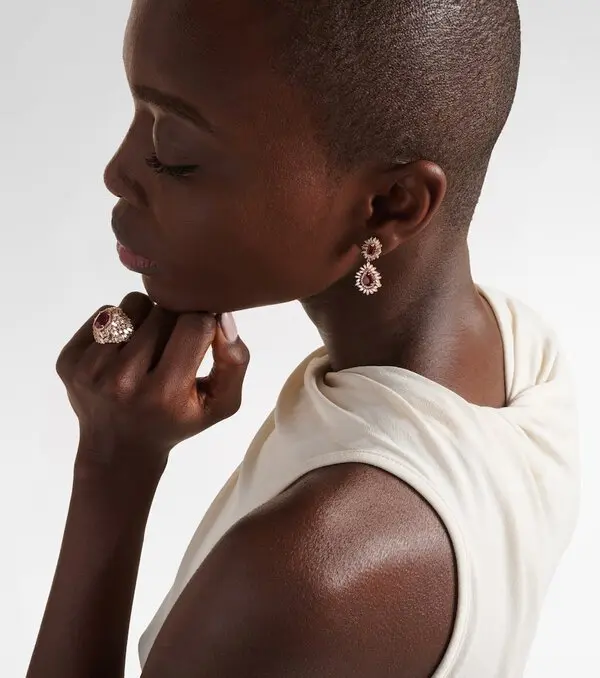 SUZANNE KALAN Doublet 18kt Rose Drop Earrings