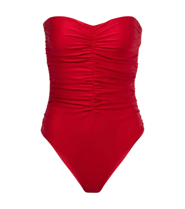 Jade Swim Yara Ruched Swimsuit - Red