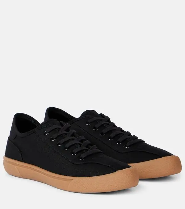 THE ROW Canvas Lace-up Sneakers - Black